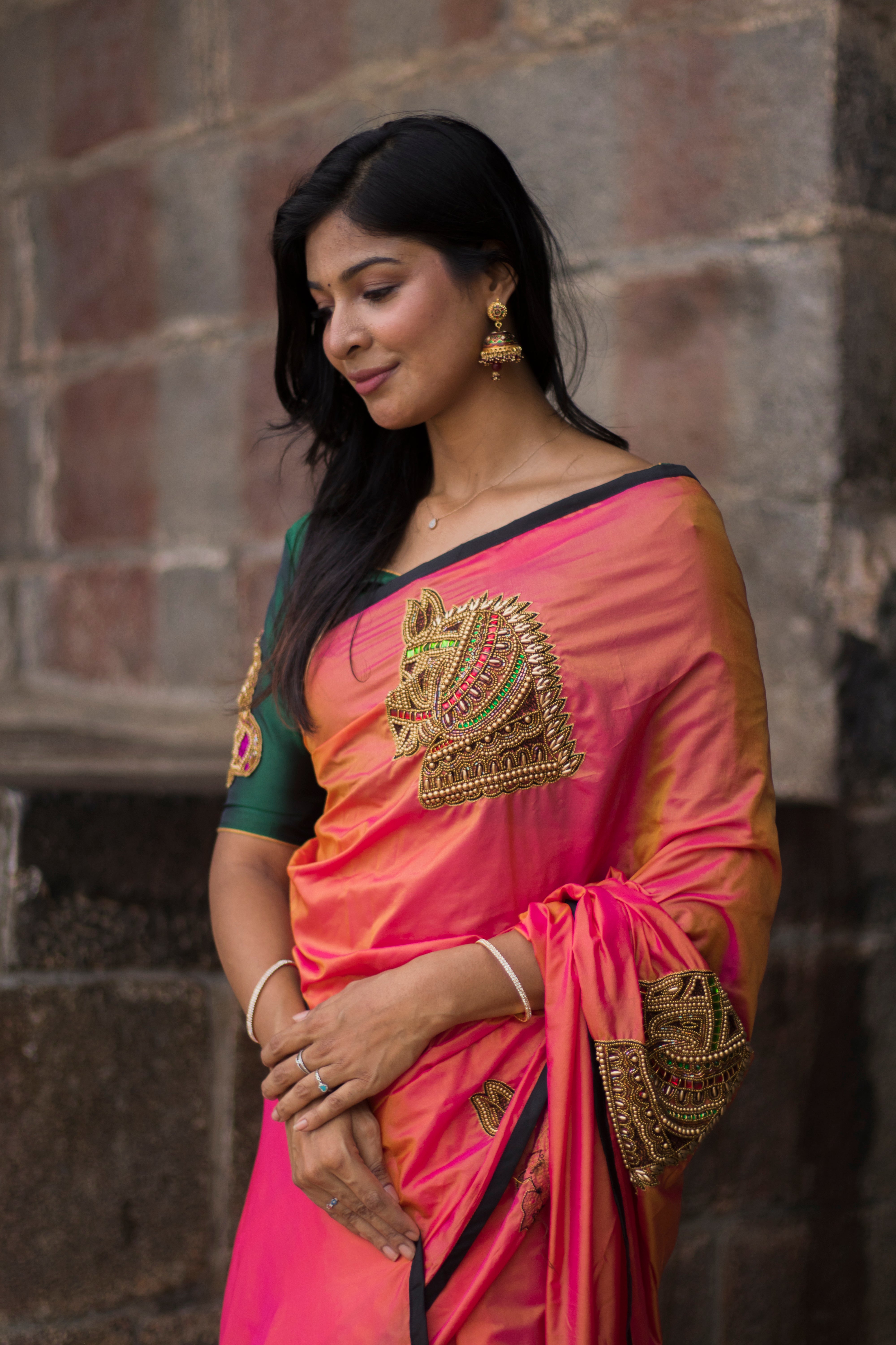 Asvah Vahana Saree Blouse Set – Aadambharaa